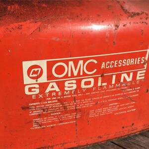 6 Gallon OMC Gasoline Gas Fuel Tank, Vintage Outboard Boat Motor Gas ...