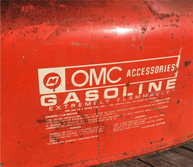 6 Gallon OMC Gasoline Gas Fuel Tank, Vintage Outboard Boat Motor Gas ...