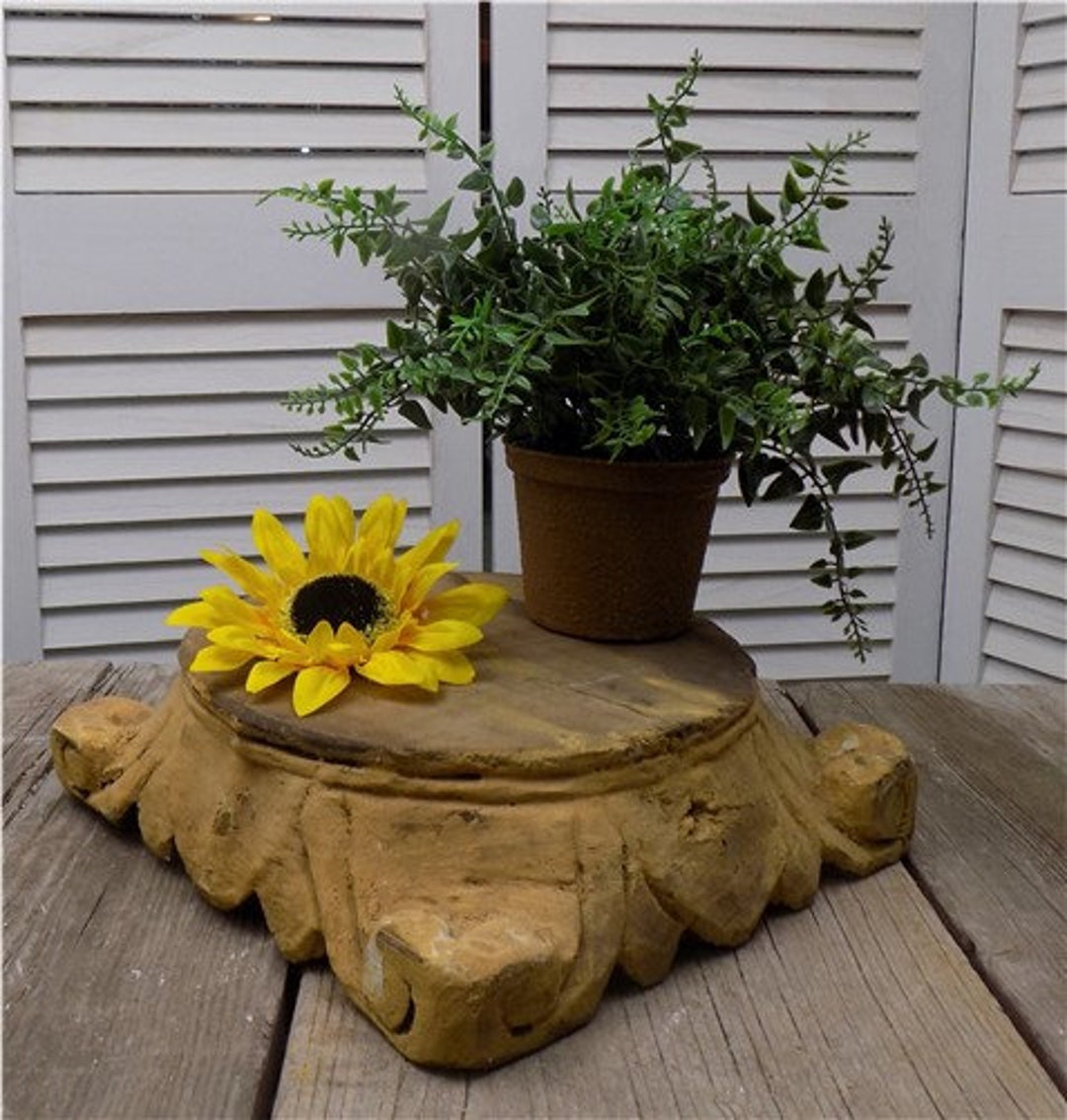 Wooden Architectural Column Base, Ionic Column Plinth, Wood Riser Base ...