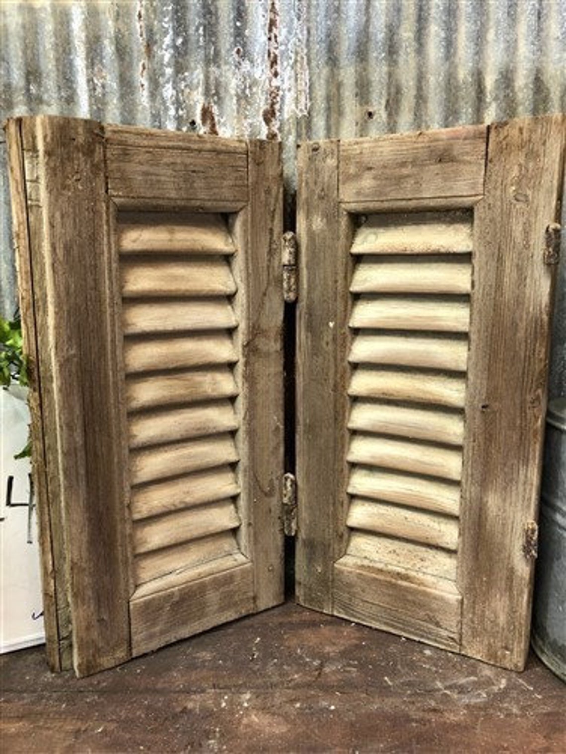Small Antique Farmhouse Shutter Natural Wood Shutter - Etsy
