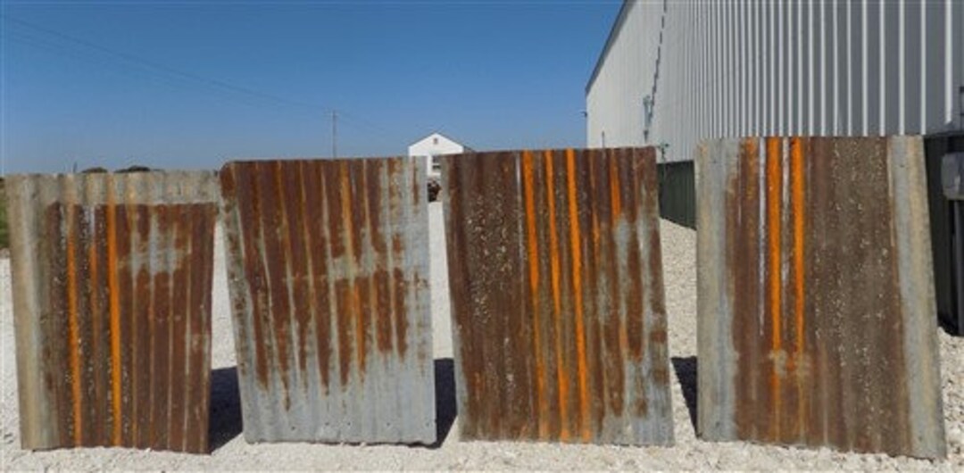 4 Galvanized Tin Sheets, Roof Ceiling Sink Backsplash, Architectural ...