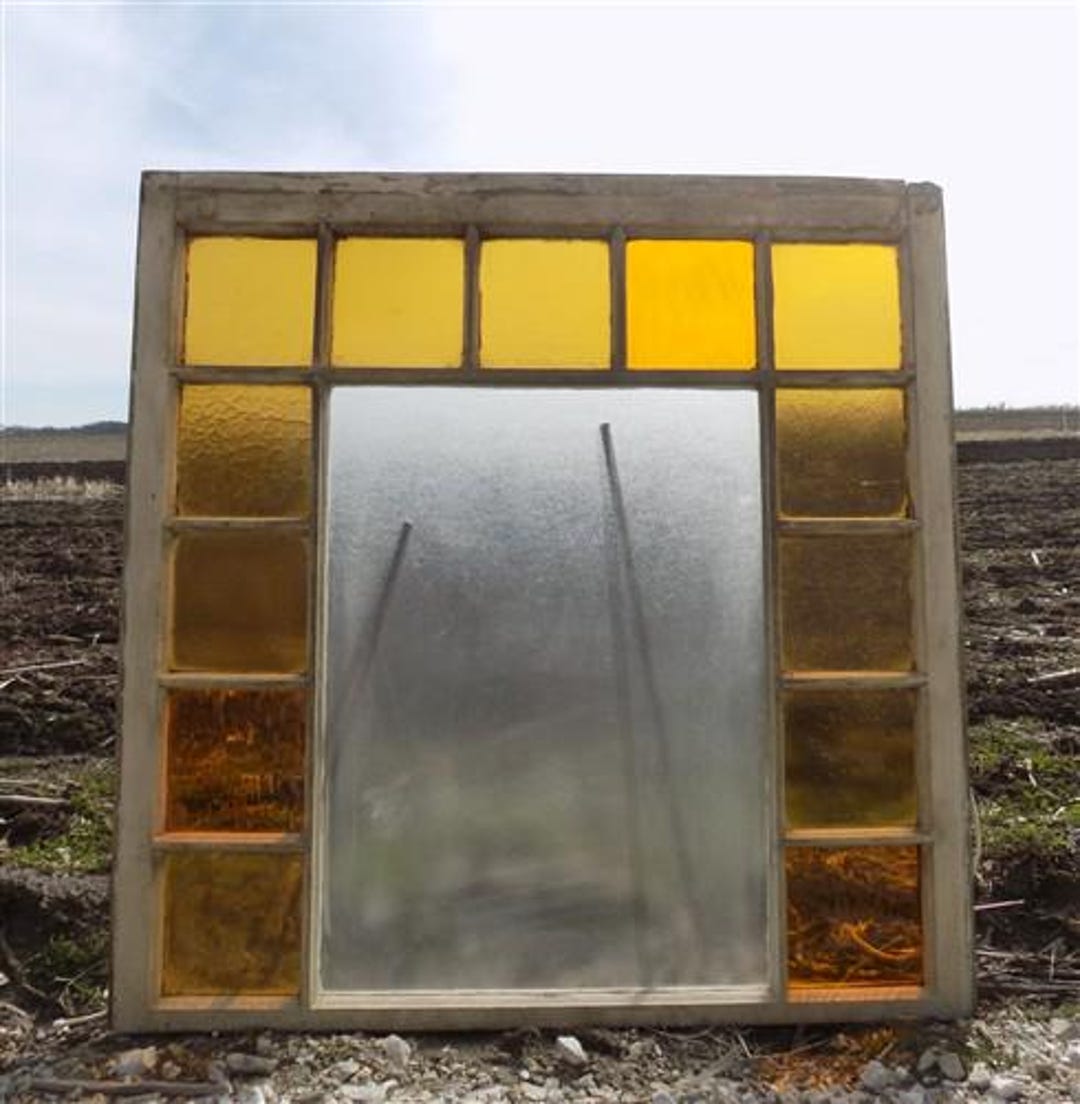 Antique Stained Glass, Rectangular Church Window, Architectural Art ...