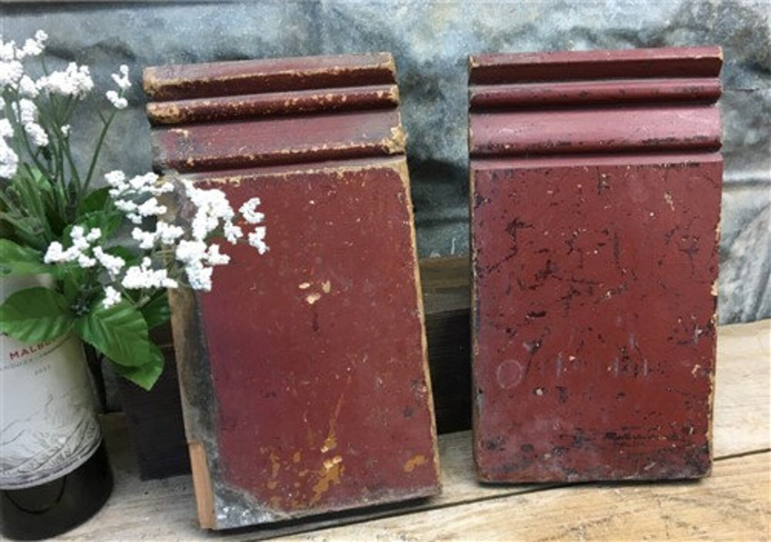 Pair Plinth Block Wood Molding Architectural Salvage - Etsy