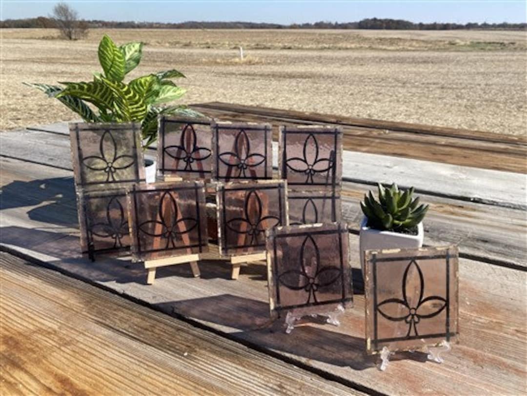 10 Stained Leaded Art Glass Reclaimed Church Window Parts, Purple ...