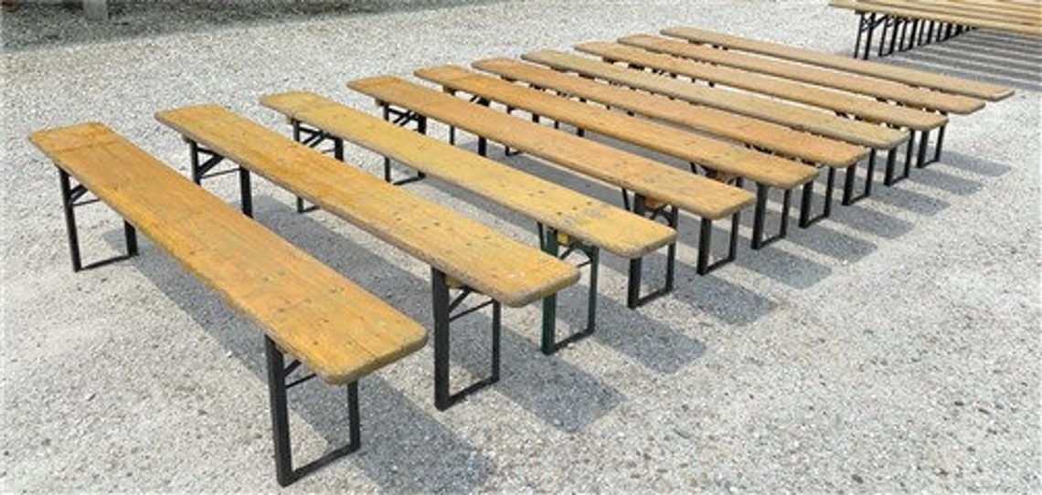 10 Vintage German Beer Garden Benches Portable Industrial - Etsy