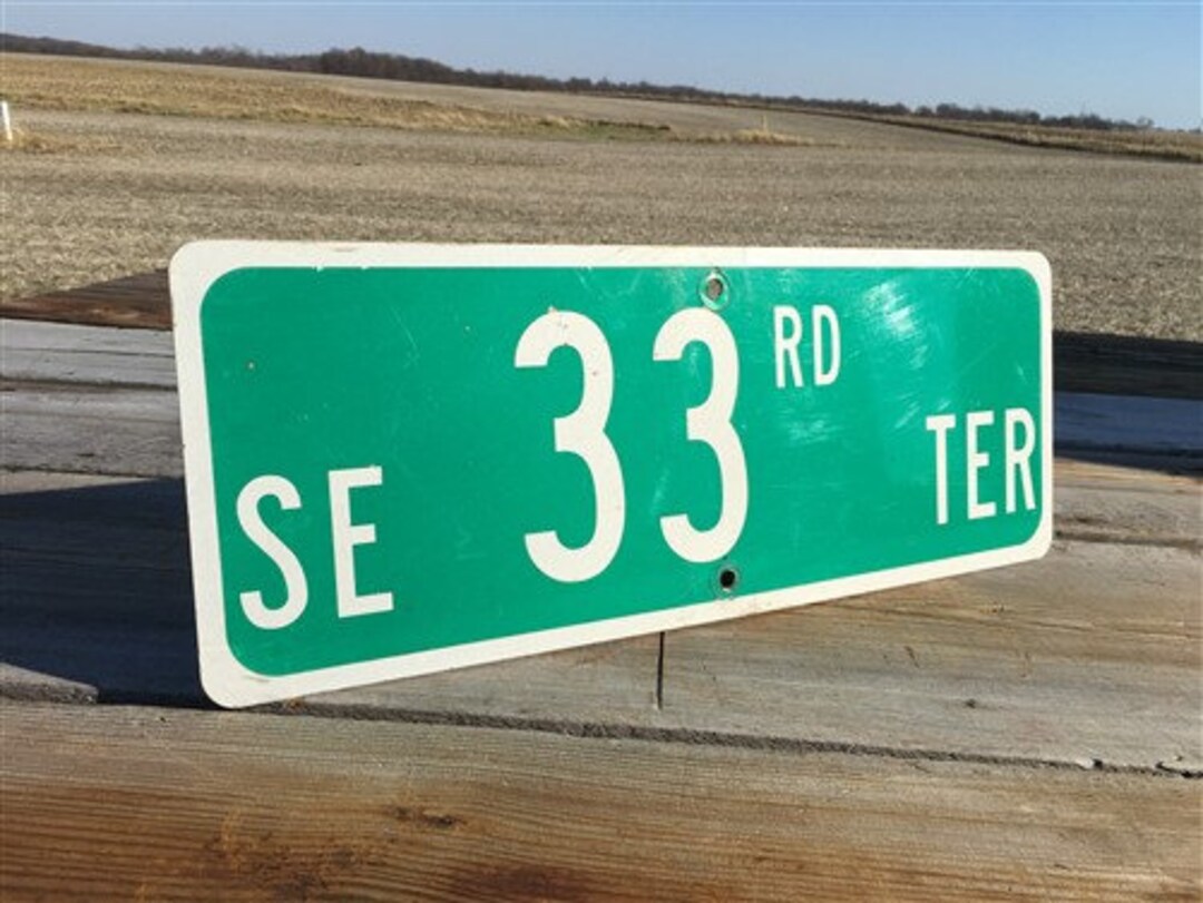 SE 33rd TER Street Sign, 9x24 Vintage Green Road Sign, Metal Road Sign ...