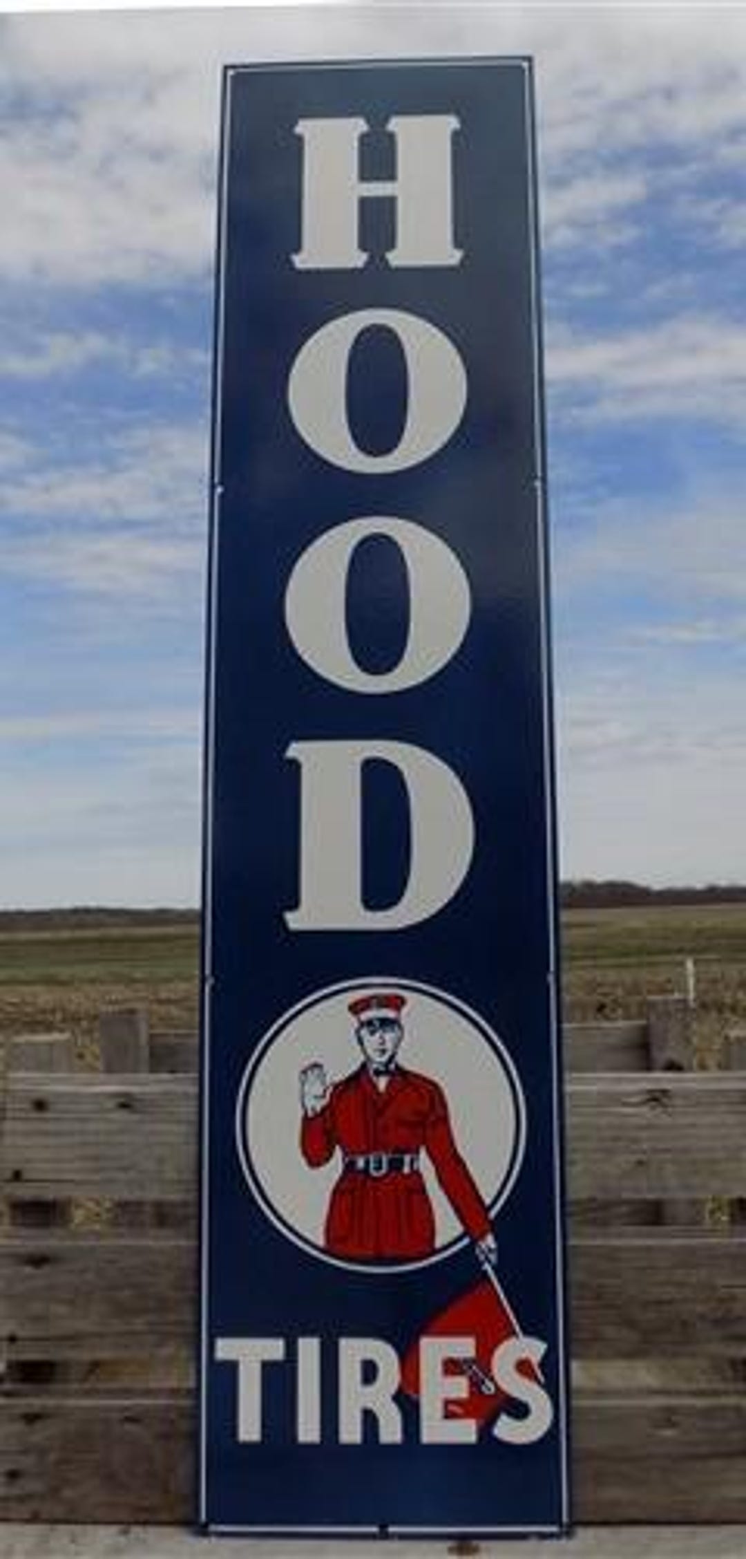 Hood Tires Porcelain Metal Sign, Hood Tires Advertising Sign, Gas ...