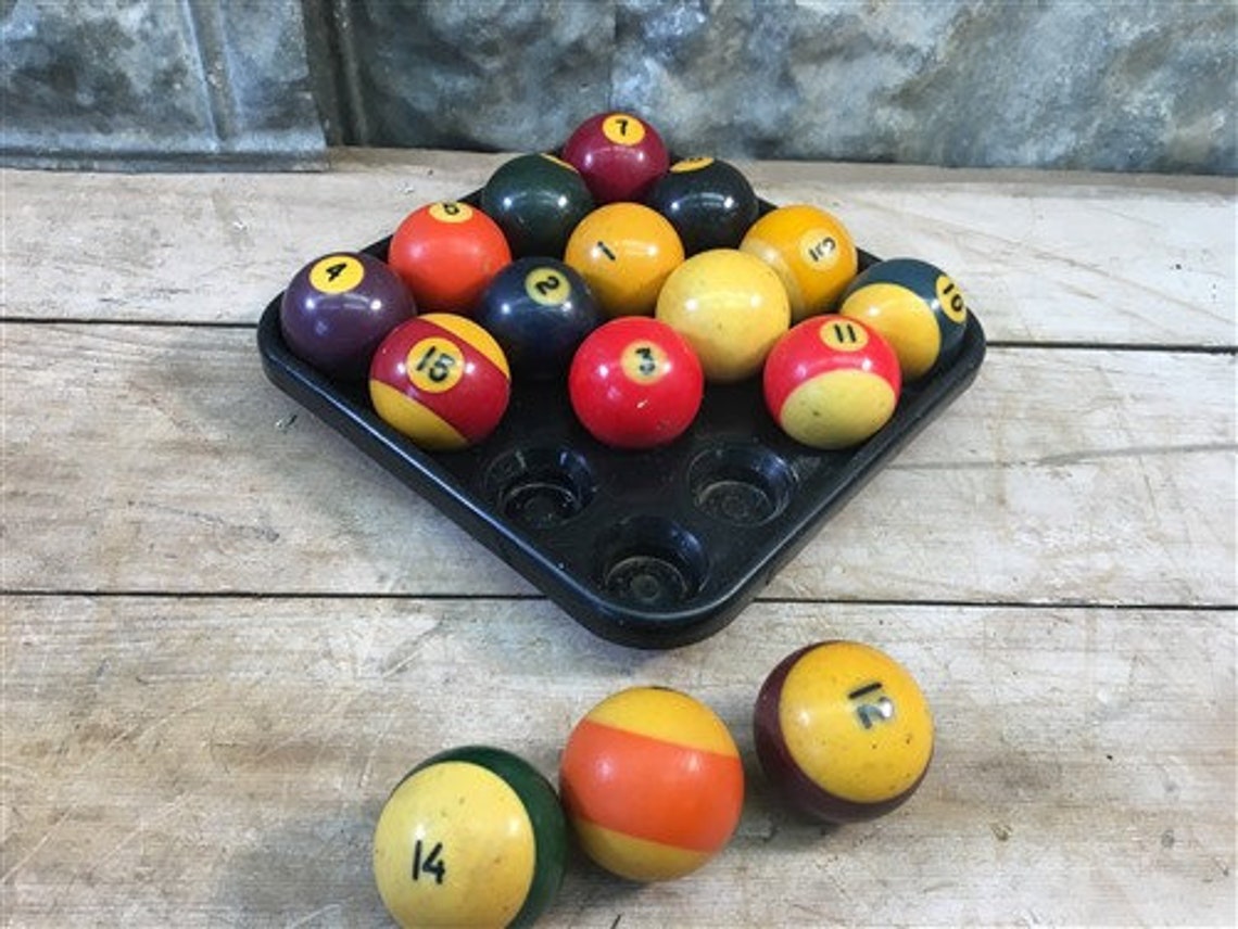 Billiard Pool Balls Table Game Hall Balls 2 1/4 Inch Stripes | Etsy