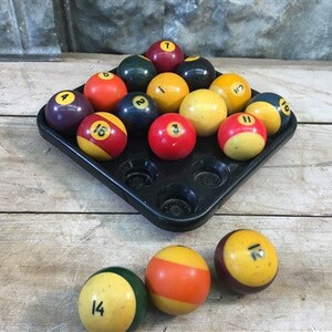 Billiard Pool Balls, Table Game Hall Balls, 2 1/4 Inch Stripes Solids ...