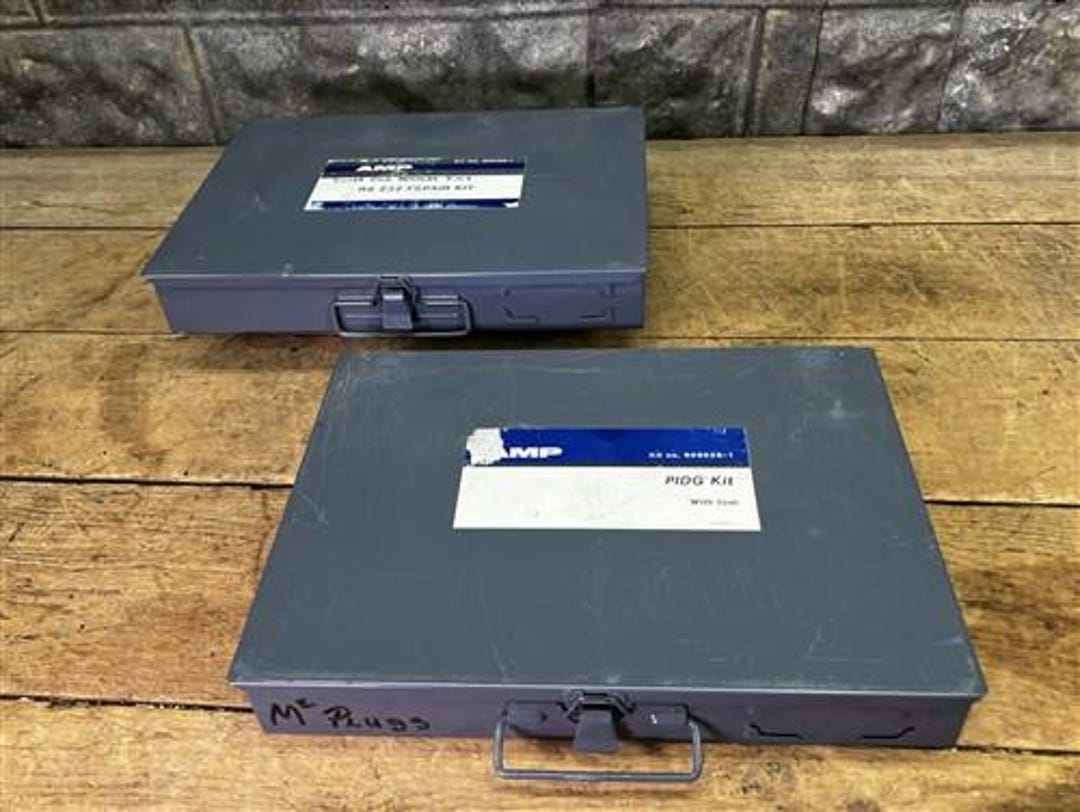 Lot 2 AMP Connector Kits RS-232 Repair Kit 606466-1, PIDG Kit With Tool ...