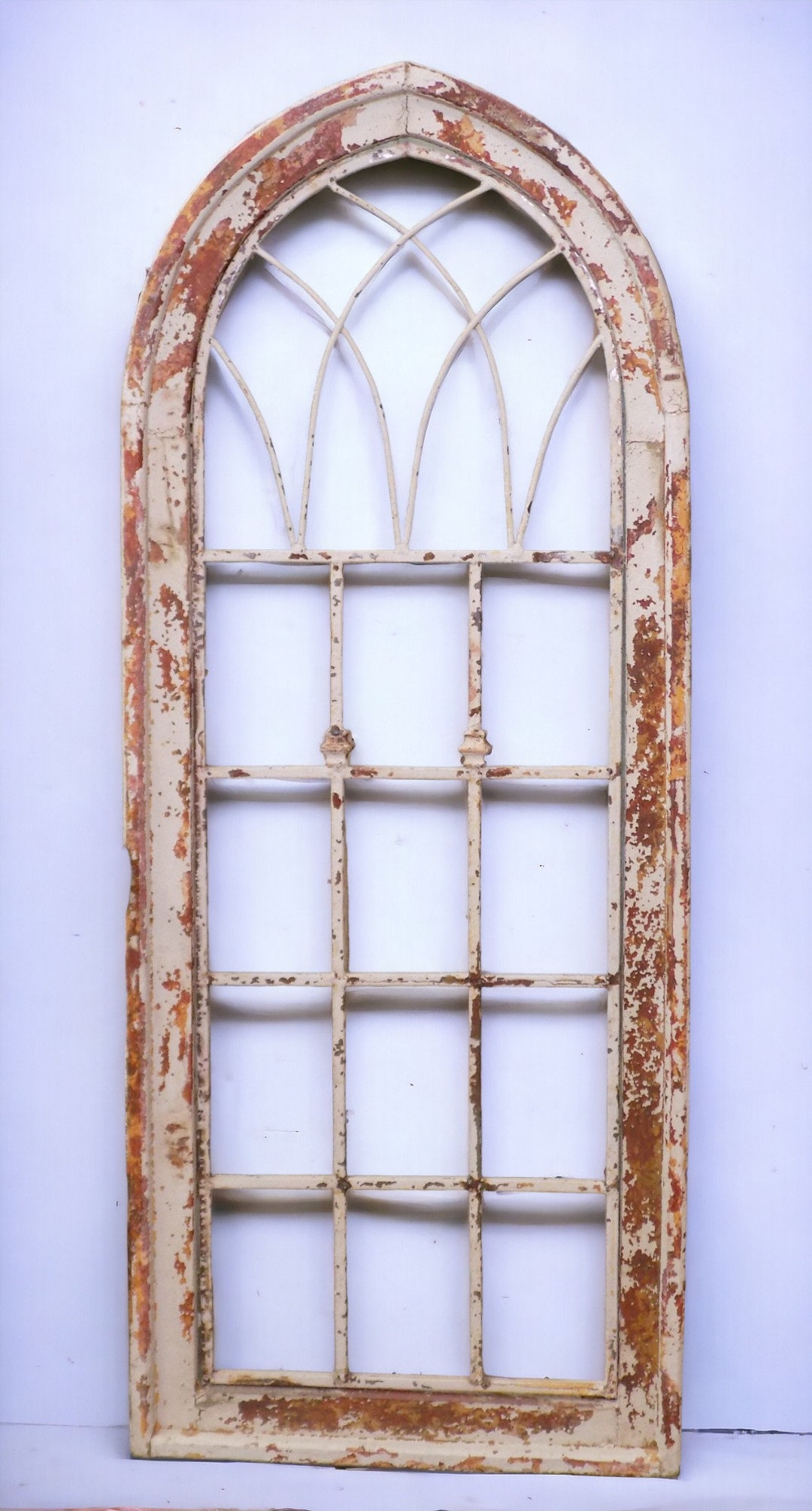 Wood Metal Architectural Window Wall Decor Arched Cathedral Church ...