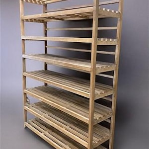 60" Display Rack With Shelves, Bread Rack, Shelving Unit, Wooden Bakery ...