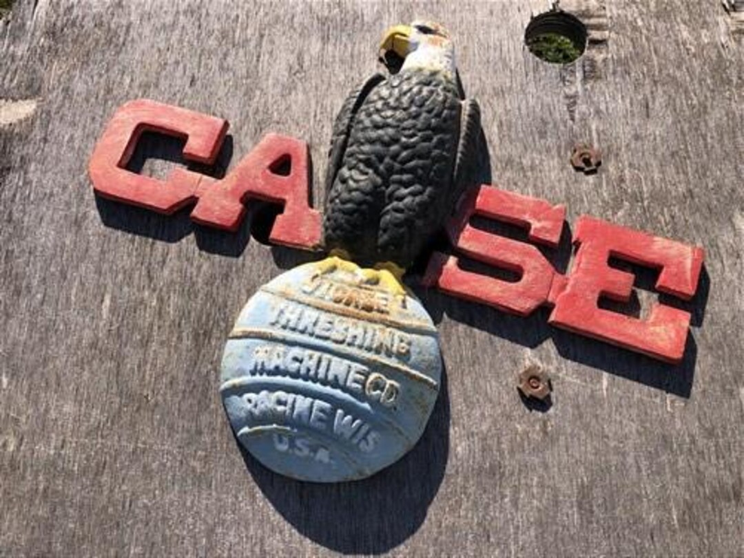 Case Implement Cast Iron Eagle Emblem, Advertising Sign Threshing Farm Machine R Cast Iron Case ...
