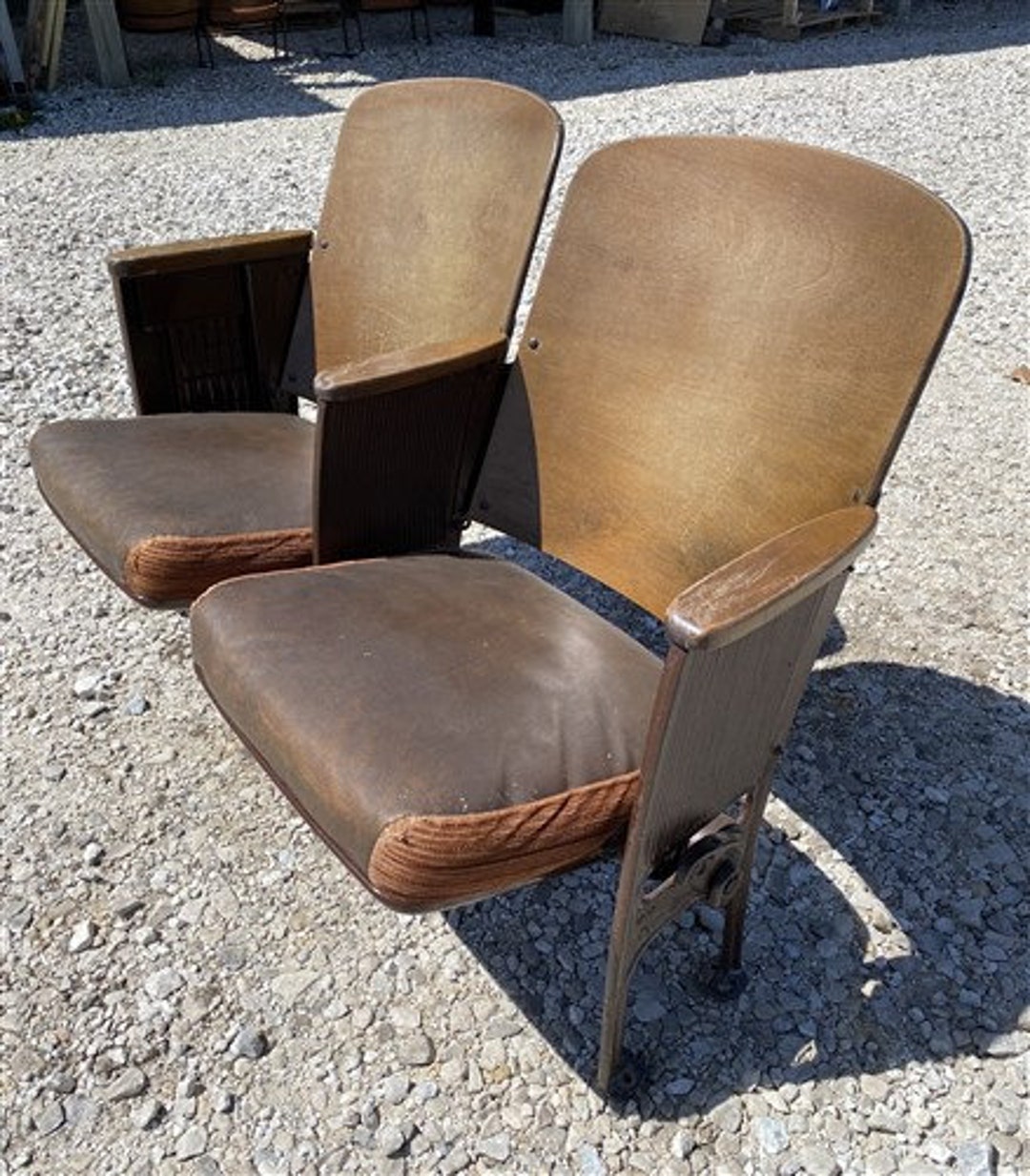 2 Padded Folding Theater Seats, Auditorium Theatre Seat, Entryway Bench ...