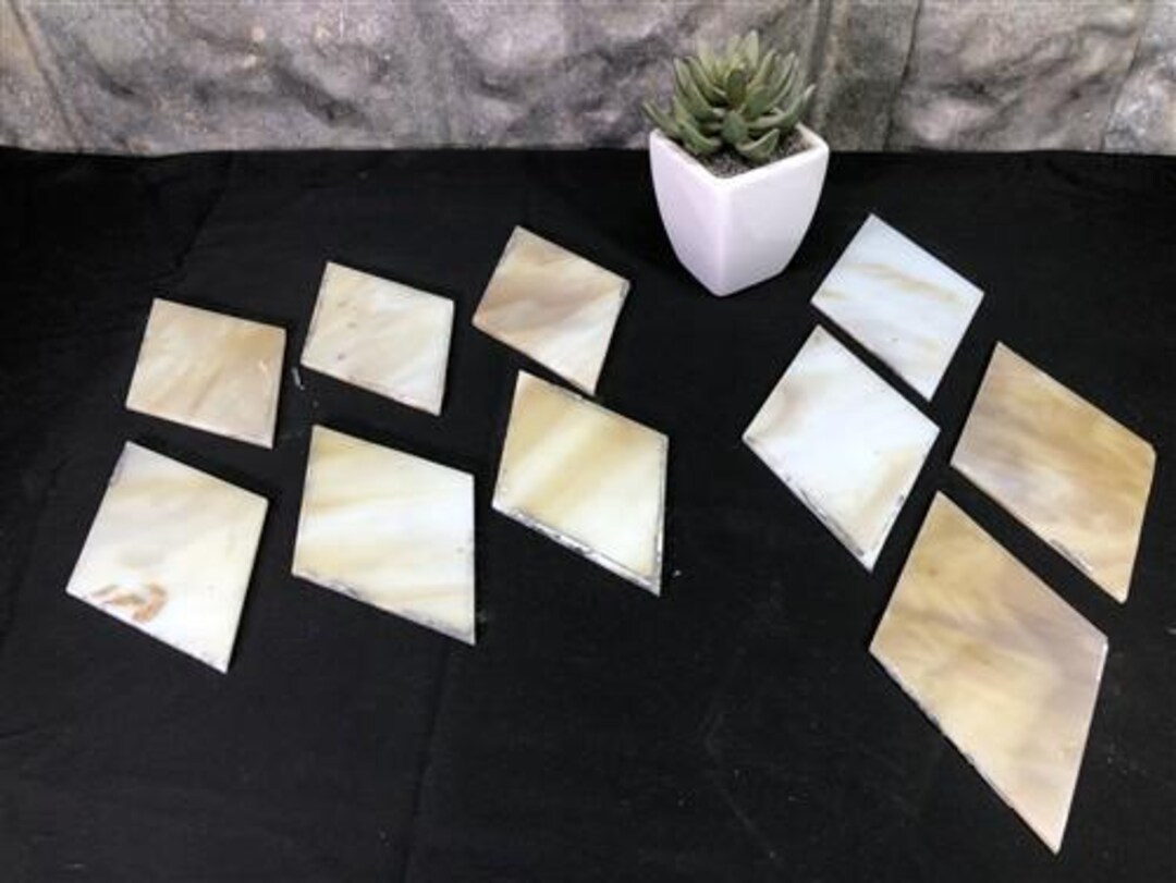 10 Stained Slag Glass Diamond Panes, Reclaimed Church Window Art Glass ...