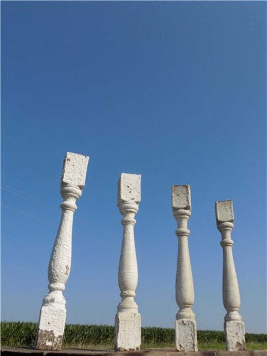 4 Balusters White Wood Architectural Salvage Spindles Porch Post House ...