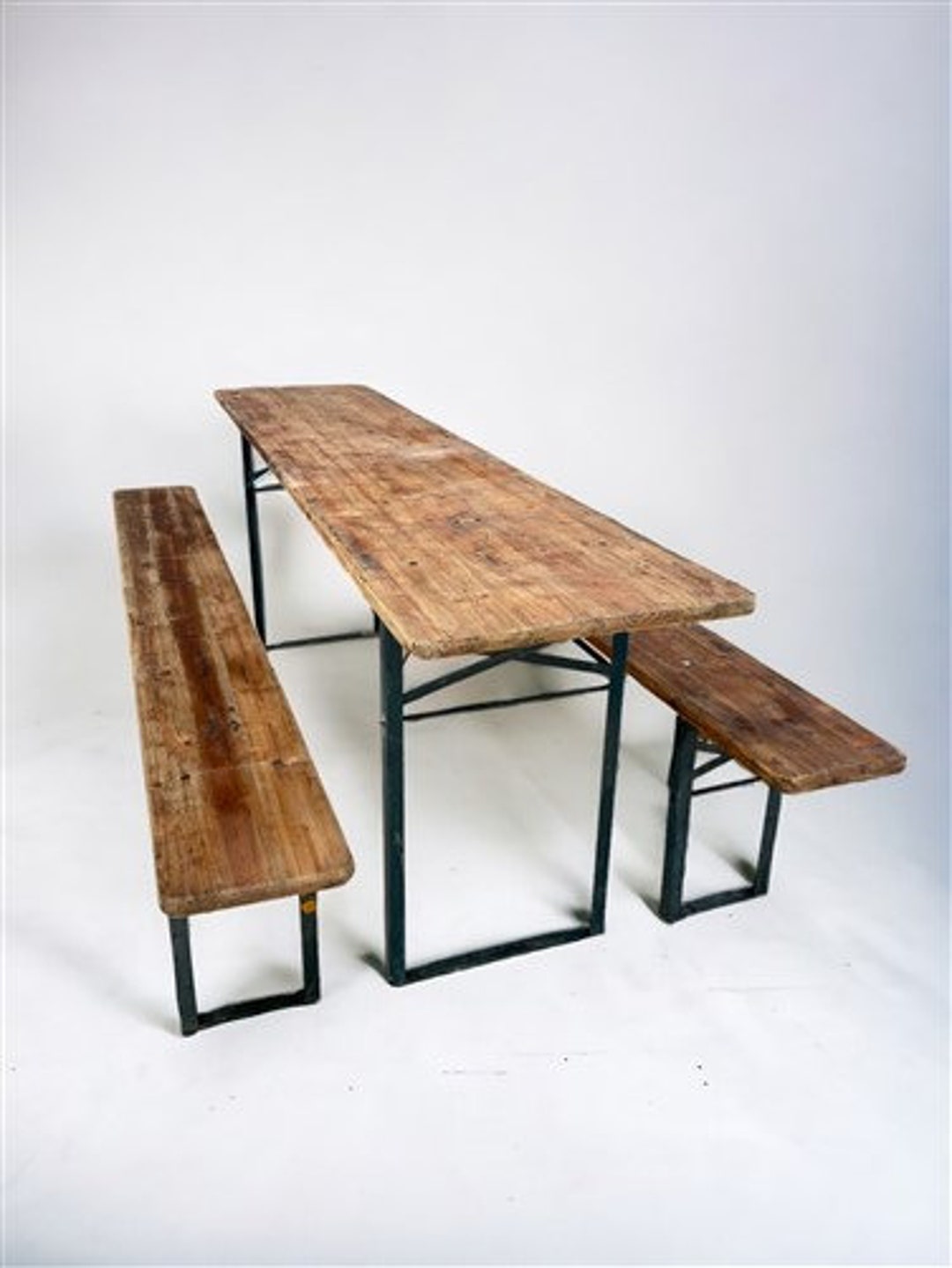 Wood Vintage German Beer Garden Table and Benches, Oktoberfest Picnic ...