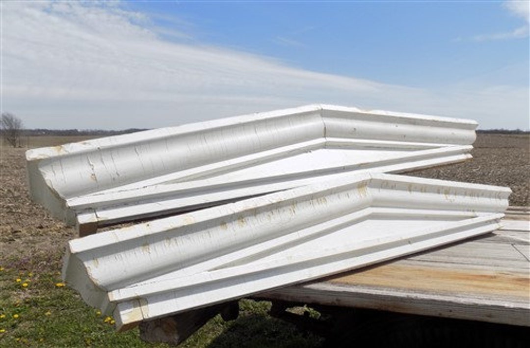 Pair Crown Molding Headers, Trim Door Window Pediment Architectural ...