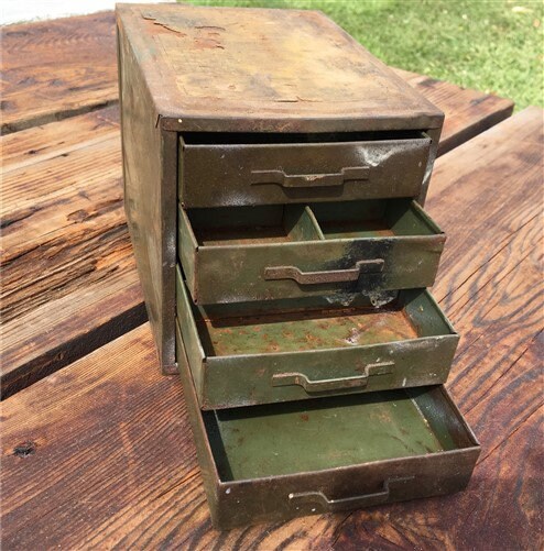 4 Drawer Metal Filing Cabinet File Vintage Storage Library | Etsy