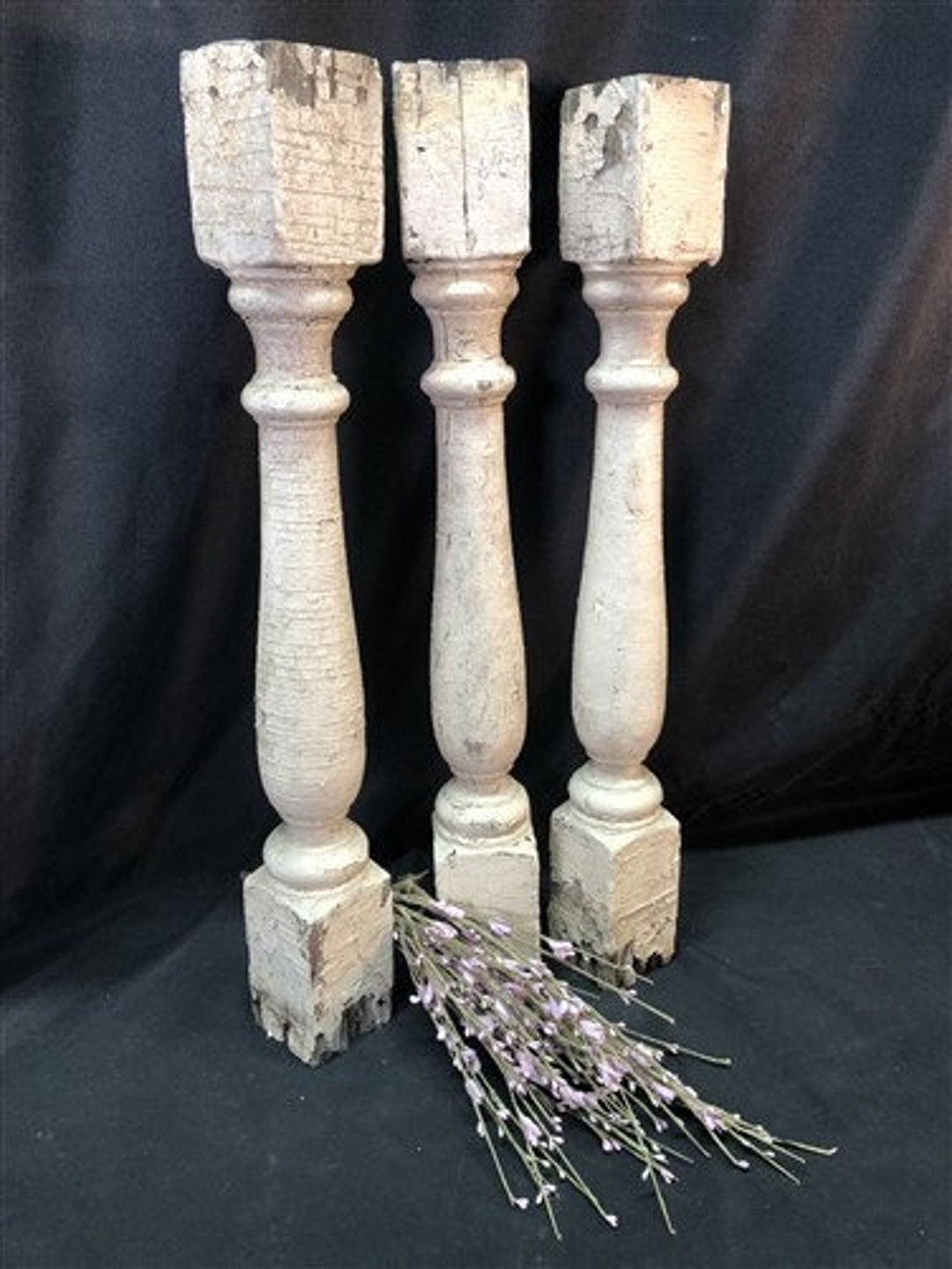 3 Balusters Wood Architectural Salvage Spindles Rustic Farm House Porch ...