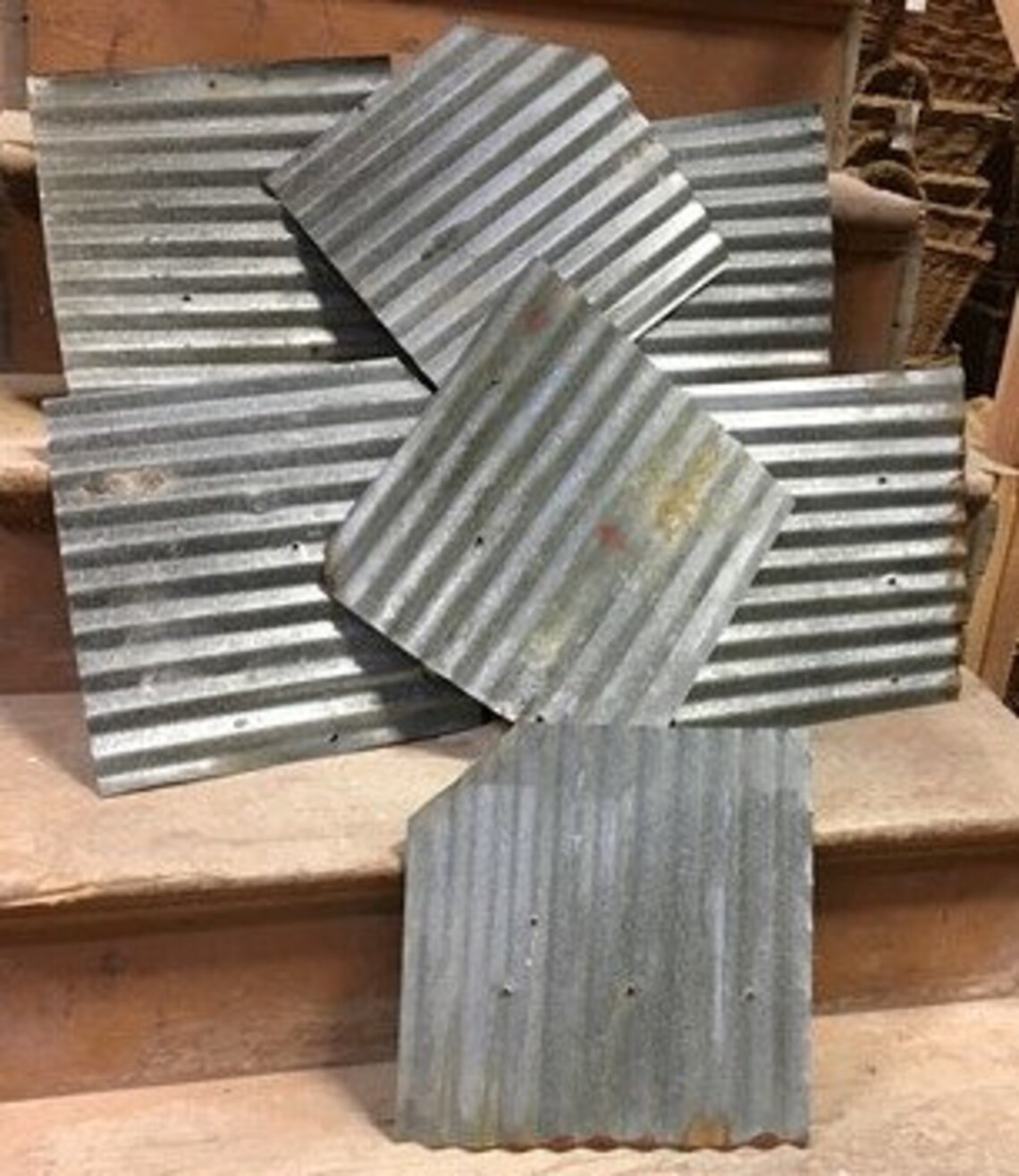 7 Pcs Corrugated Weathered Barn Tin Farmhouse Architectural Salvage ...