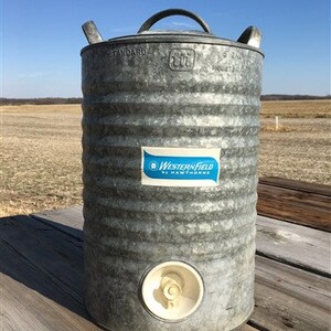 Western Field Hawthorne Galvanized Tin 5 Gallon Water Cooler, Vintage ...