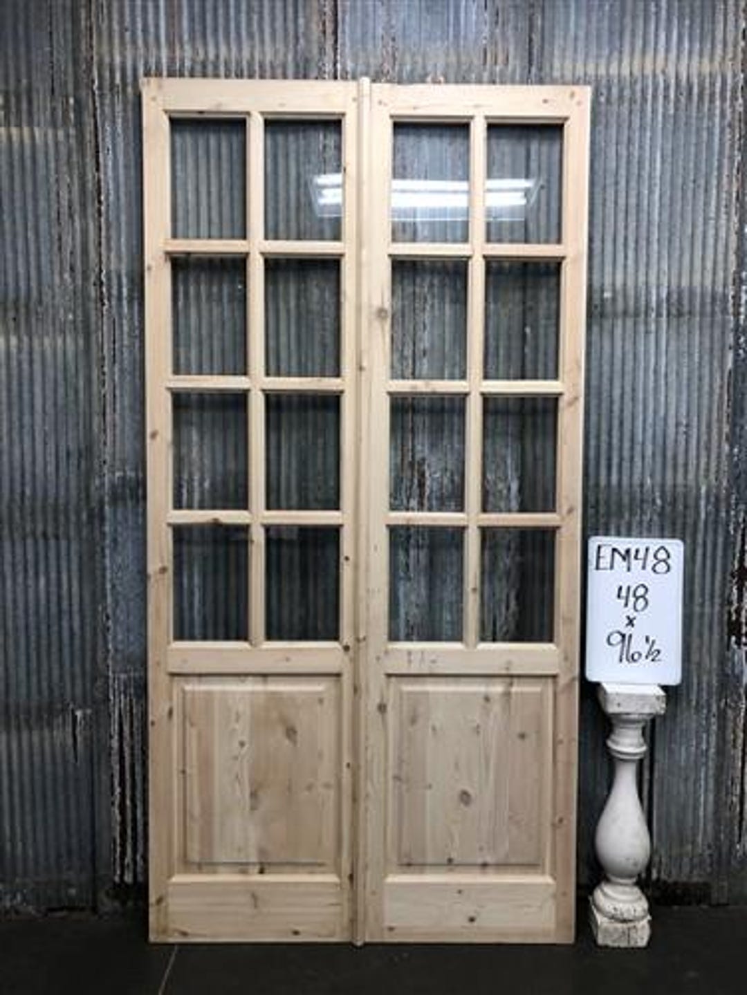French Double Door (48x96.5) 8 Pane Glass Door European Styled EM48 - Etsy