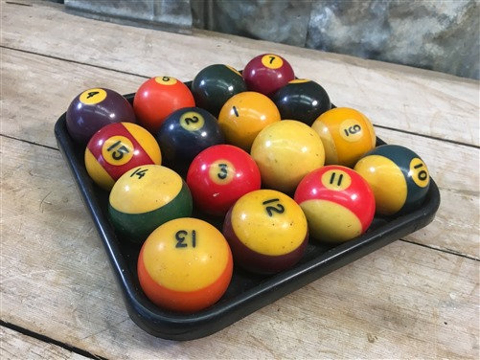 Billiard Pool Balls, Table Game Hall Balls, 2 1/4 Inch Stripes Solids ...