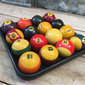 Billiard Pool Balls, Table Game Hall Balls, 2 1/4 Inch Stripes Solids ...