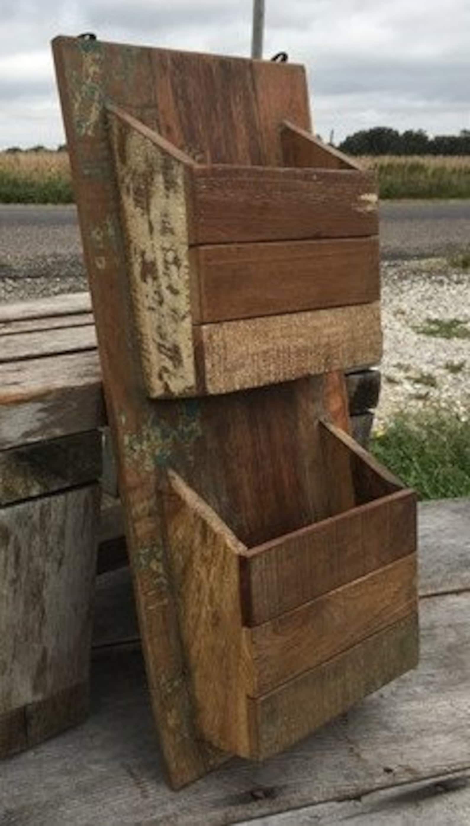 Wood Mail Letter Holder Rustic Mail Sorter Organizer - Etsy