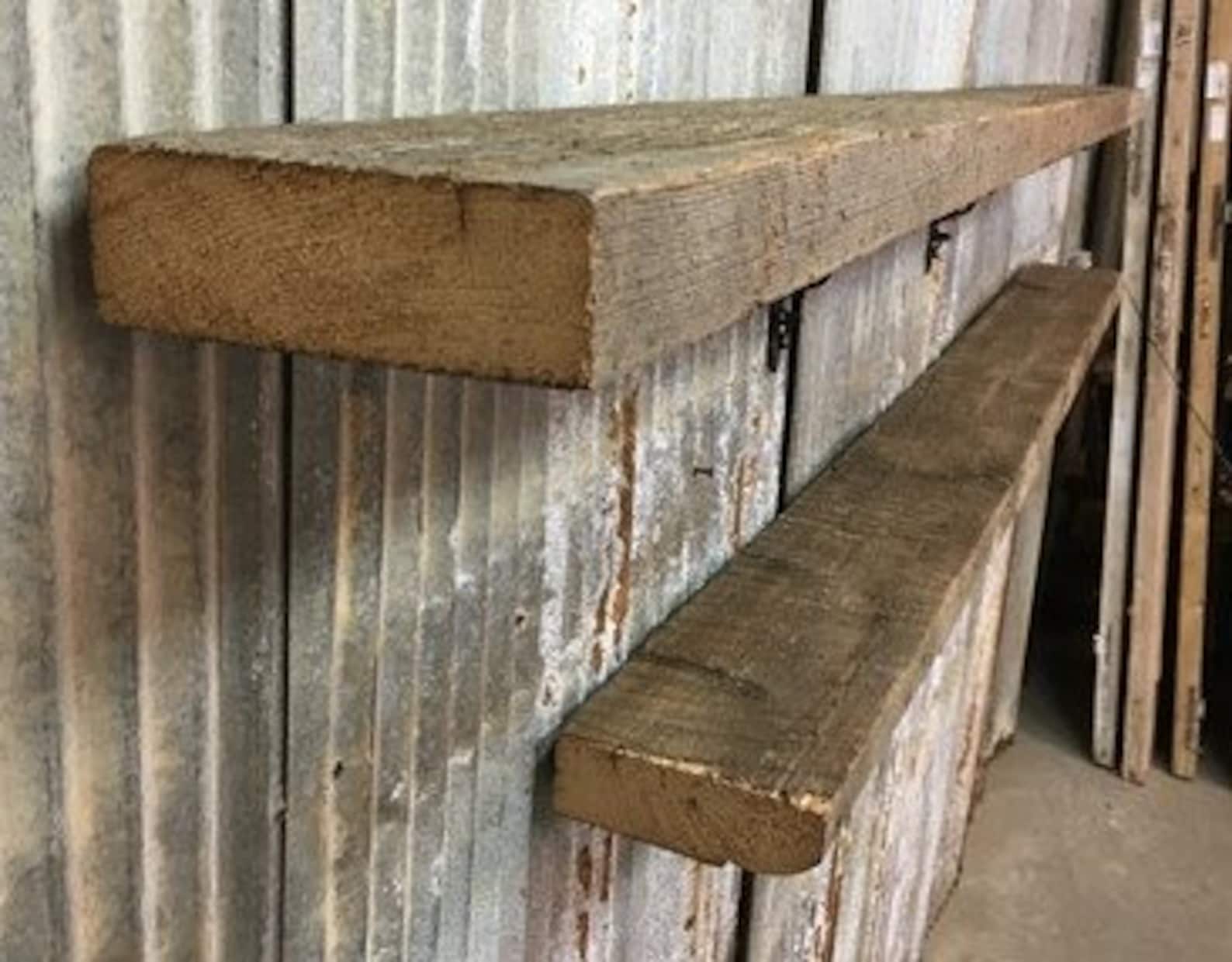 2 Floating Shelves Pine 2x6 Wood Fireplace Mantel Wall - Etsy