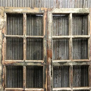 Antique French Double Doors (47.5x81) 12 Glass Pane Doors, European ...
