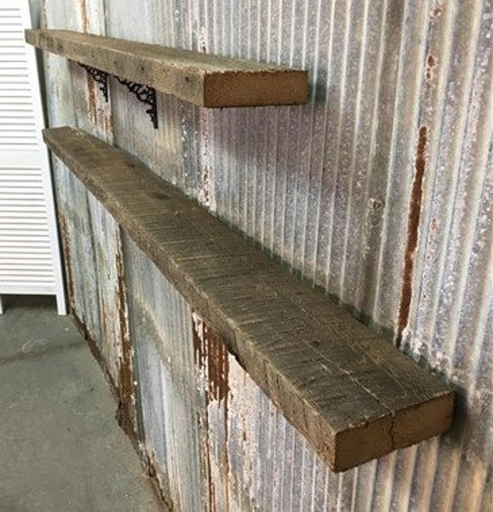 2 Floating Shelves Pine 2x6 Wood Fireplace Mantel Wall | Etsy