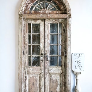 Antique Arched French Double Doors 48x107 European Door Jamb, Encased ...