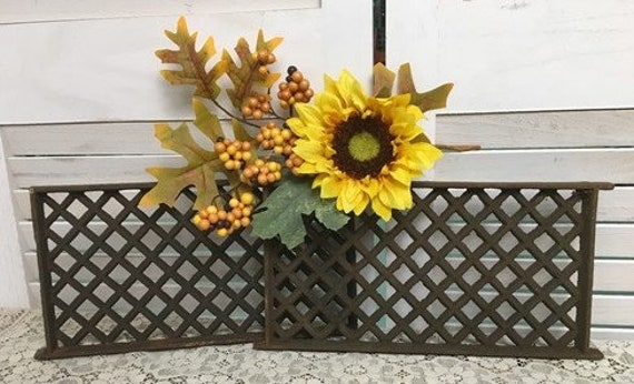 2 Flat Cast Iron Grates Fretwork Vent Cover Air Return - Etsy