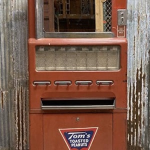 Vintage Tom's Toasted Peanuts Vending Machine, Candy Vending Machine ...