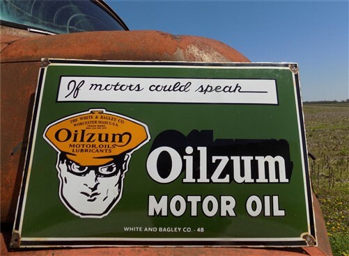 Oilzum Motor Oil Sign Metal Porcelain Advertising Sign Motor - Etsy