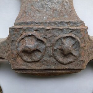 Pair Cast Iron Fireplace Andiron Fronts Art Deco Nouveau Firedog Parts ...