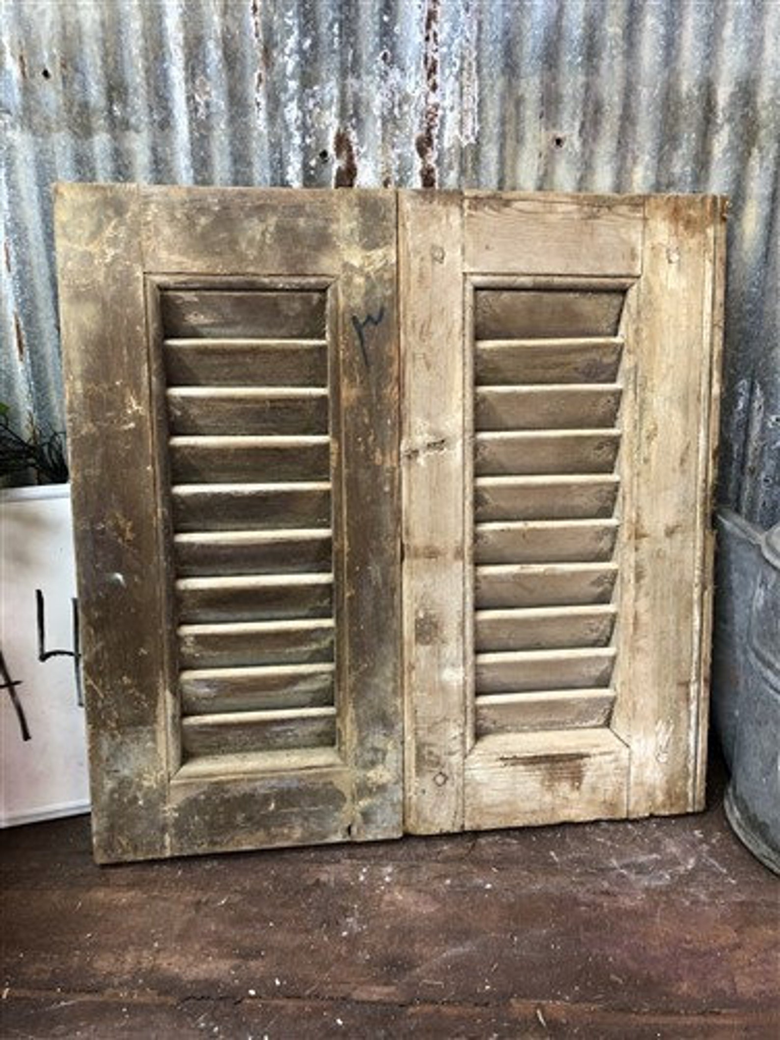 Small Antique Farmhouse Shutter Natural Wood Shutter - Etsy