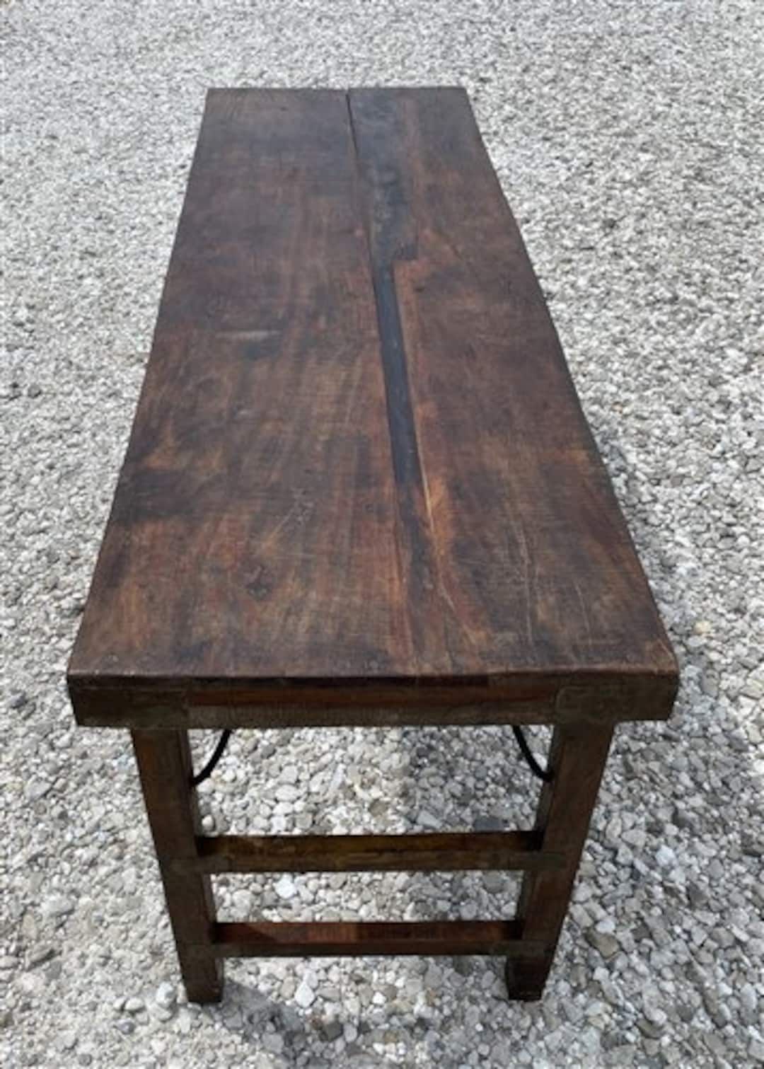 Rustic Folding Table, Vintage Dining Room Table, Kitchen Island, Sofa ...