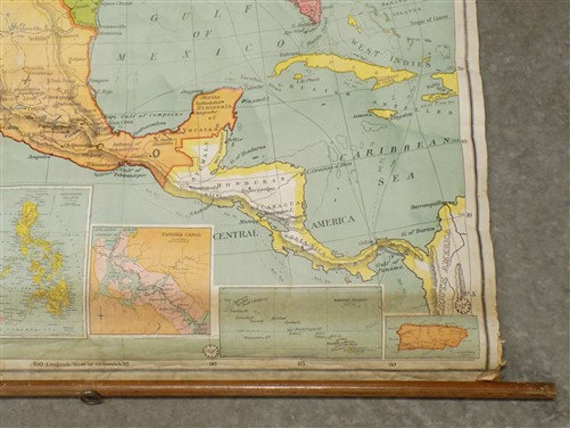 United States Mexico Nystrom Map Vintage Canvas Historical - Etsy