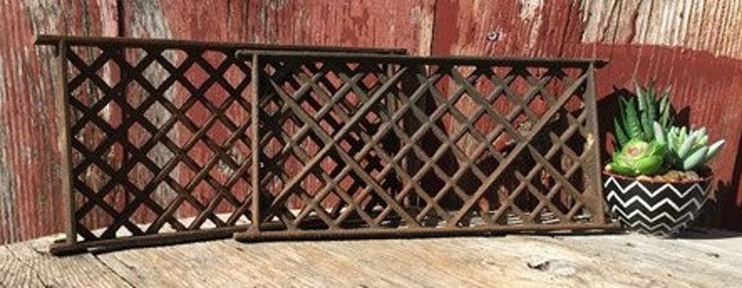 2 Flat Cast Iron Grates Fretwork Vent Covers Air Return Architectural ...