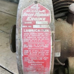1928 Iron Horse Washing Machine Motor, Vintage Hit and Miss Gas Engine ...