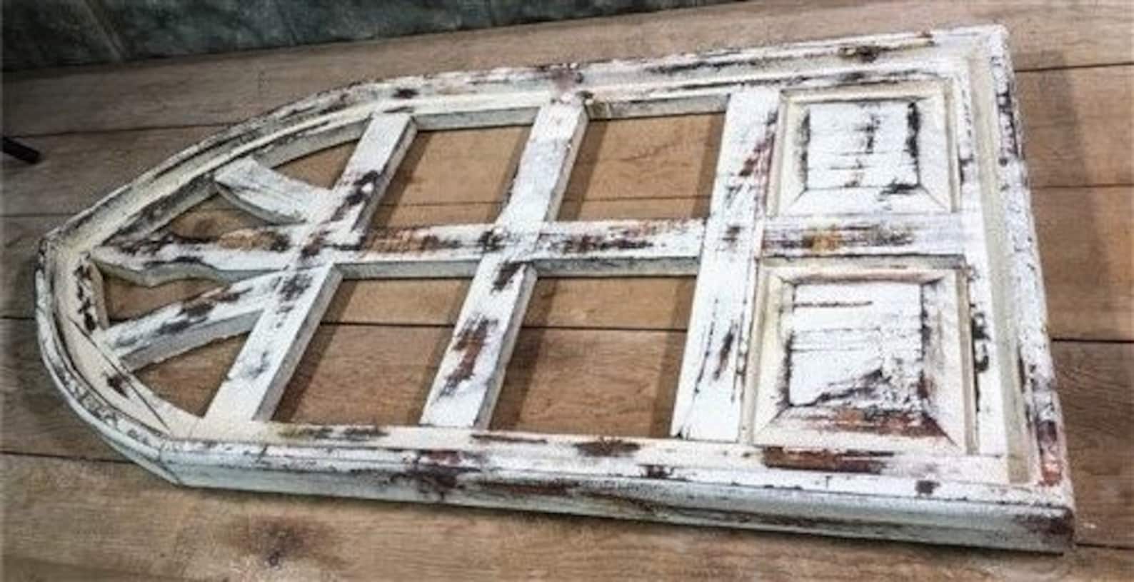 Arched French Country Distressed Window Frame Architectural - Etsy