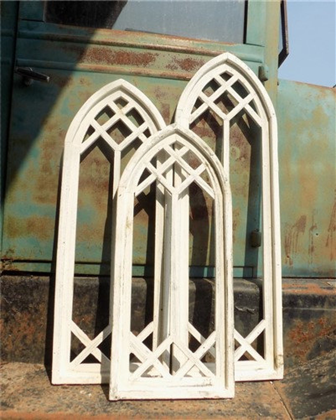 Set 3 Arched Wood Gothic Window Frames Architectural Church | Etsy