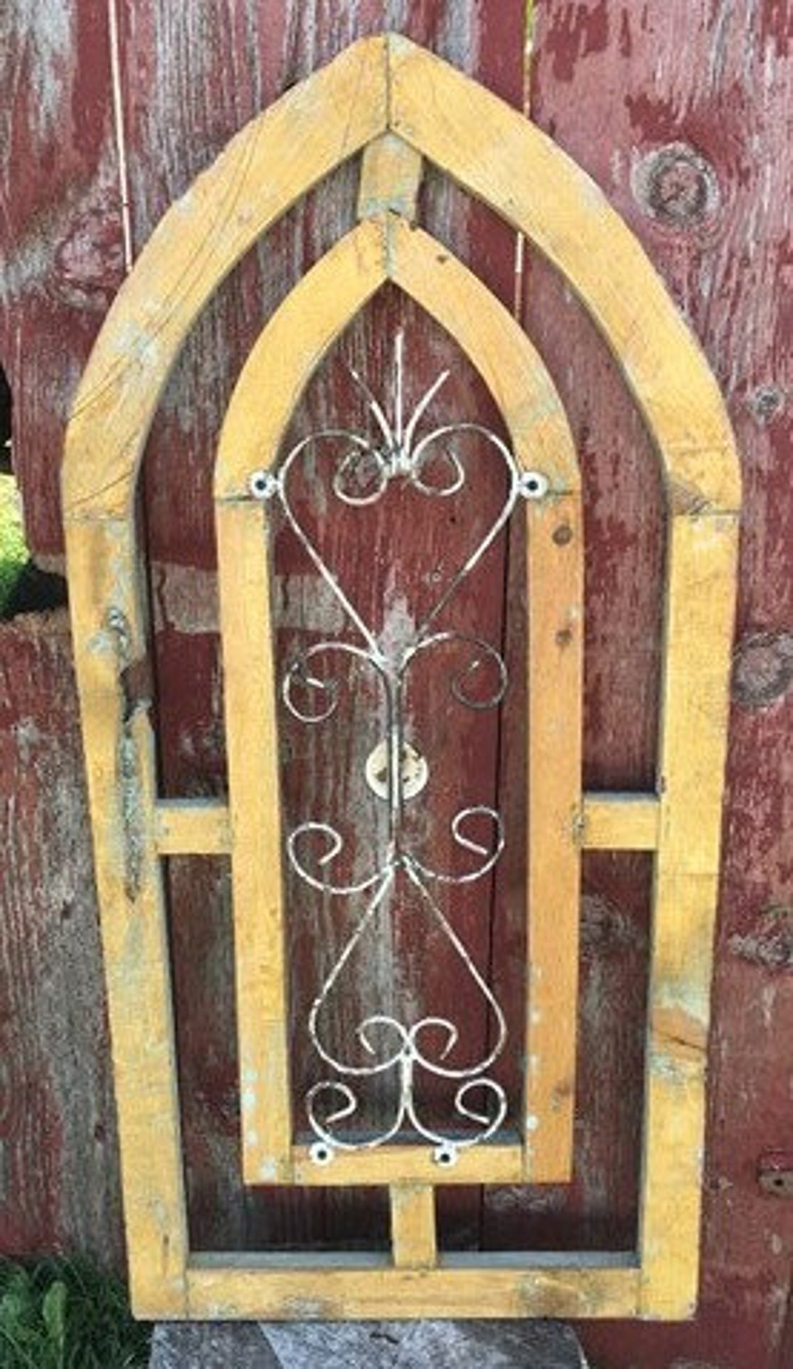 Blue Church Metal Wood Window Frame Arched Architectural - Etsy