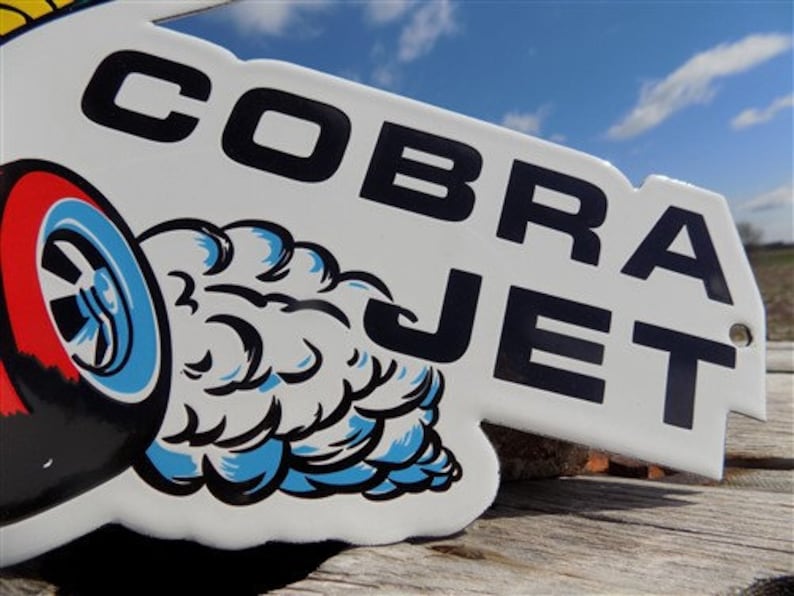 Cobra Jet Sign, Metal Porcelain Sign, Advertising Sign, Ford Mustang ...