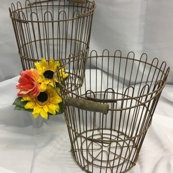 Rustic Wire Basket - Etsy