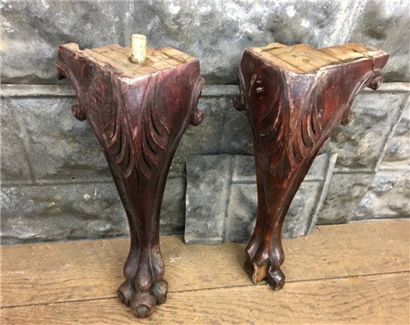 2 Elegant Wooden Legs Table Support Chair Bottom Cabinet - Etsy