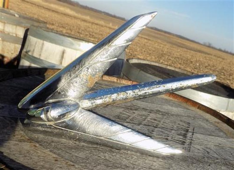 1952 Nash Winged Lady Goddess Chrome Hood Ornament 125407, Vintage Art ...